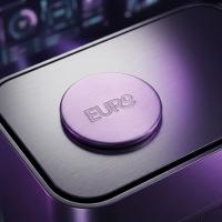 China Custom Fog Purple Brushed Aluminum Sign Metal Raised LOGO Label For Smart Home Appliances for sale