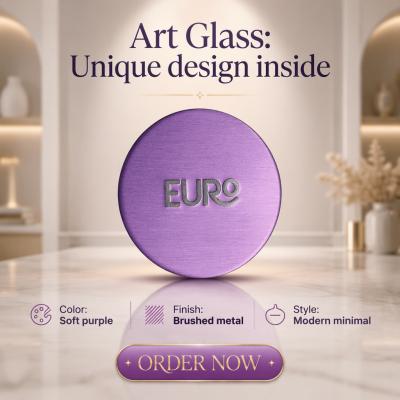 China Custom Fog Purple Brushed Aluminum Sign Metal Raised LOGO Label For Smart Home Appliances for sale