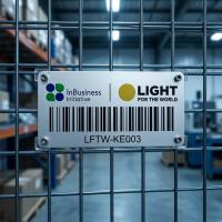 China Customized Metal Laser Bar Code Labels With A Silver Background And Aluminum Asset Tags Are Used For The Shelves for sale