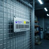China Customized Metal Laser Bar Code Labels With A Silver Background And Aluminum Asset Tags Are Used For The Shelves for sale