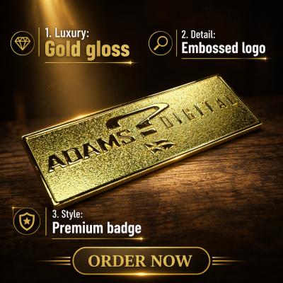 China Customized metal zinc alloy gold three-dimensional text design for sale