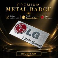 China Custom Metal logo Embossed Label Stamping Sandblasting Red Lacquer Aluminum Nameplate for sale