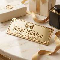 China Customized Zinc Alloy Nameplate Brand Set Showcases High-end Gift Box Applications for sale