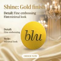 China Customize High-quality Aluminum Embossed Perfume Label With Gold Background for sale