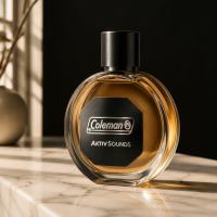 China Customized Black Background Silver Embossed Aluminum Perfume With Radian for sale