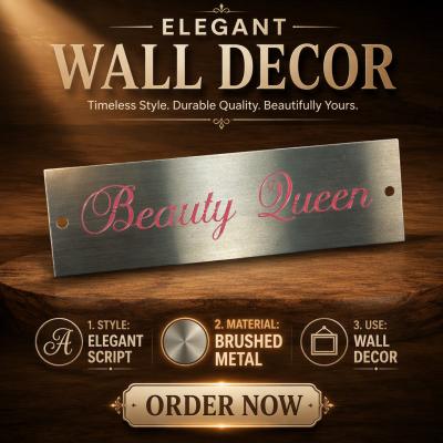China Custom Etched Stainless Steel Nameplate Filled With Pink Paint With Mounting Holes for sale
