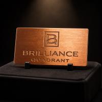 China Custom Red Copper Brushed Logo Label Metal Engraved Letters Nameplate for Jewelry Boxes for sale