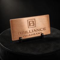 China Custom Red Copper Brushed Logo Label Metal Engraved Letters Nameplate for Jewelry Boxes for sale