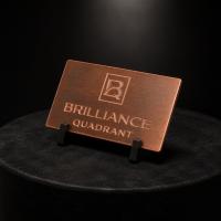 China Custom Red Copper Brushed Logo Label Metal Engraved Letters Nameplate for Jewelry Boxes for sale
