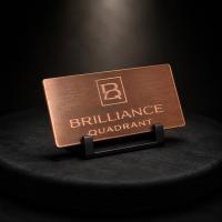 China Custom Red Copper Brushed Logo Label Metal Engraved Letters Nameplate for Jewelry Boxes for sale
