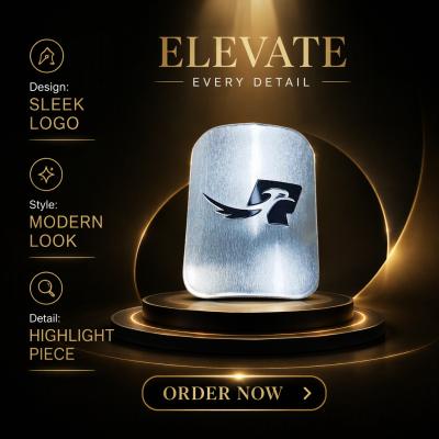 China Custom Glossy Mirror Background Aluminum Label Stamping Embossed Brand logo Nameplate with Adhesive for sale