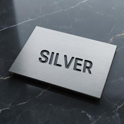China Custom Debossed Aluminium Stickers Label Brand Metal Logo Self Adhesive Tag for Door&Desk for sale