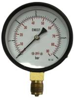 China General Service Pressure Gauge with 400 Bar Range, IP54 Protection, and Copper Alloy Wetted Parts for sale