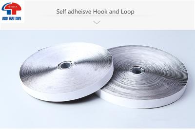 China Nylon Self Adhesive Hook and Loop Tape Rolls 25m Length Strong Sticky 10-150mm Width for sale
