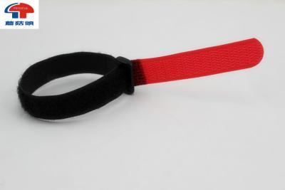 China Nylon Hook and Loop Strap 16mm x 240mm Waterproof Red Black Buckle Fastener for sale