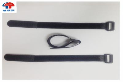 China 2 Inch Wide Nylon Hook and Loop Straps with Plastic Buckle 20mm x 180mm Custom Length for sale