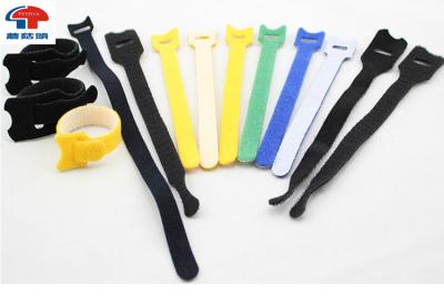 China Reusable Hook and Loop Cable Ties 1/2 x 6 Inches Nylon Polyester Black for sale