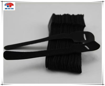 China Adjustable Reusable Self Adhesive Hook and Loop Cable Ties 150mm x 12.5mm Black for sale