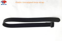 China Black High Temp Elastic Hook and Loop Strap with Clips 25mm Width Customizable for sale