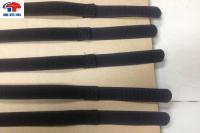 China Eco Friendly Welded Elastic Hook and Loop Strap Self Stick Touch Fastener Black 25mm Width for sale