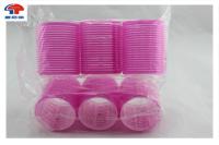 China Extra Large Hook and Loop Hair Rollers 120mm Round Magic Tape Hair Care for sale