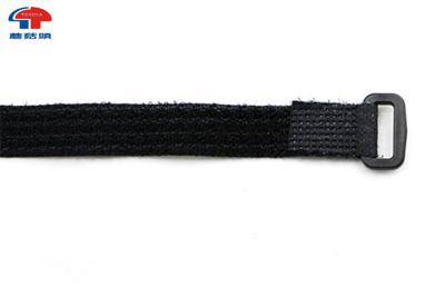 China Easy Release And Refastening Black Hook and Loop Cinch Straps With Buckle for sale
