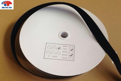 China Black Self Stick Hook and Loop Tape 1 Inch Width 25m Roll Industrial Strength Adhesive for sale