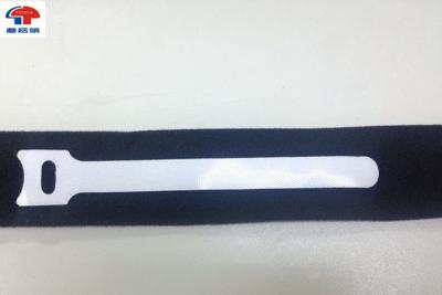 China 100% Nylon Self-Locking Hook and Loop Cable Ties 8mm Width White Reusable Wire Management for sale