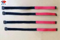 China Red And Black Adjustable Hook And Loop Fastener Tape With Plastic buckle for sale
