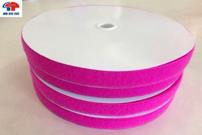 China Rose Red Nylon Sew On Hook and Loop Tape , 1