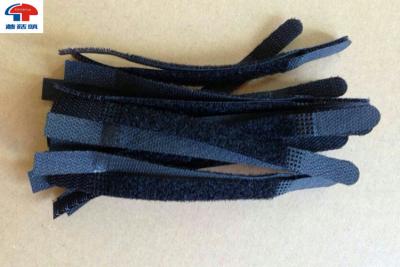 China Black Nylon Sew On Hook and Loop Tape 25m Roll 10mm to 150mm Width Durable Fastener for sale