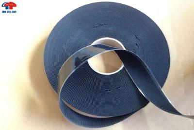 China 1 Inch Black Self Adhesive Hook and Loop Tape 25m Roll Nylon Hook and Pile Fasteners with Poly Liner for sale