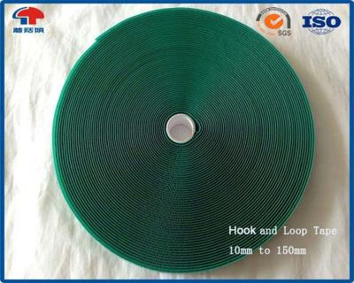 China 20mm Green Sew On Hook and Loop Tape 25m Per Roll Nylon for Bags Garments for sale