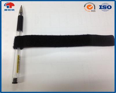China 20mm Ultrasonic Welded Hook Loop Cable Ties P Shape with Hole Reusable Nylon Polyester for sale