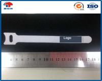 China 20mm Ultrasonic Welded Hook Loop Cable Ties P Shape with Hole Reusable Nylon Polyester for sale