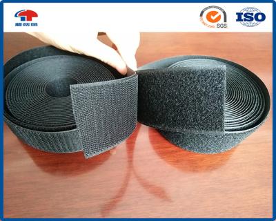 China 50mm 2 Inch Black Nylon Hook and Loop Sew On Fastener Tape Roll 27.5 Yards for sale
