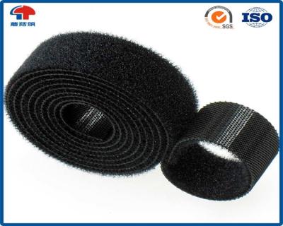 China Black Reusable Hook and Loop Cinch Straps Back to Back Cable Ties Adjustable 10mm to 50mm for sale