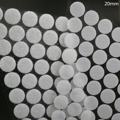 China JANYUN Self Adhesive Hook and Loop Dots 3/4 Inch 20mm Diameter White Sticky Back Circles 300 Pack for Classroom Home Office for sale