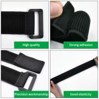 China Wholesale Nylon Hook and Loop Cable Ties 20x350mm Self-Adhesive Cable Organizers Black for sale