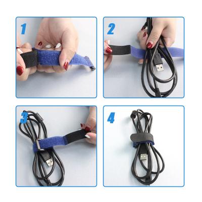 China Self-Adhesive Hook and Loop Cable Tie Strap 20mm x 250mm Heavy Duty Reusable for sale