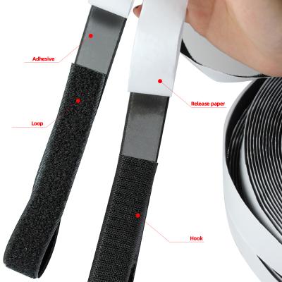 China Self Adhesive Hook and Loop Tape 50mm Width 25 Yards Roll Reusable Cuttable for Sofa Screen Window for sale