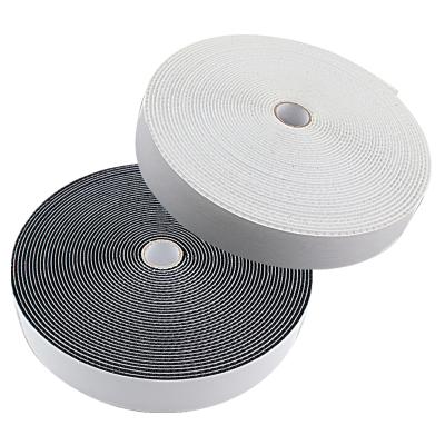 China Double Sided Adhesive Velcro Tape 25m Roll Nylon Polyester Hook and Loop for Screen Door Curtain for sale