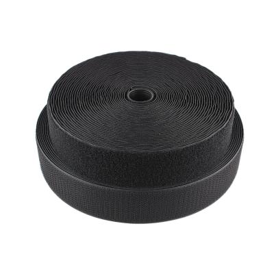 China Nylon Hook and Loop Fastener Tape 20mm x 25 Yards Black White for Sewing Clothes Shoes for sale