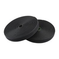 China 25mm Black Self-Adhesive Hook and Loop Tape 25m Roll Nylon Fastener Strips for Crafts Office for sale