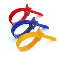 China Back-to-Back Velcro Cable Ties 10mm Width Reusable Nylon Wire Straps for Data Cable Organization for sale
