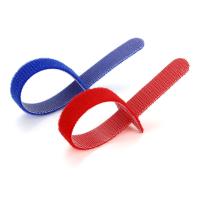 China Back-to-Back Velcro Cable Ties 10mm Width Reusable Nylon Wire Straps for Data Cable Organization for sale