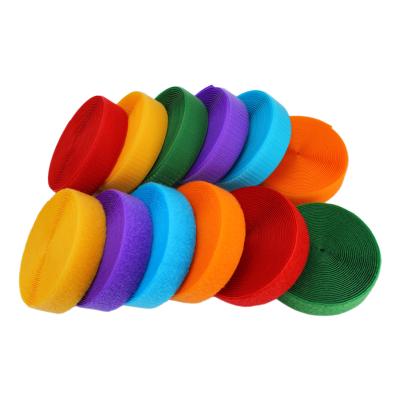 China Colored Hook and Loop Fasteners 25mm Width 10m Roll for Luggage Handbags Clothing for sale