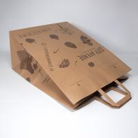 China Eco-Friendly Custom Branded Kraft Paper Shopping Bag - Sustainable Grocery Tote for Supermarket Packaging for sale