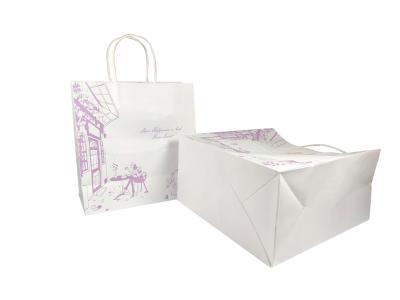 China Purple European Street Illustration Paper Gift Bag with Handles for sale