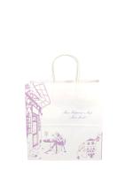 China Purple European Street Illustration Paper Gift Bag with Handles for sale